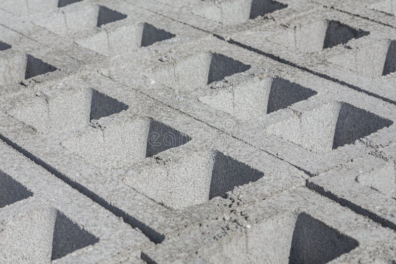 Gray Concrete Construction Block Stock Image - Image of cinder, gravel ...