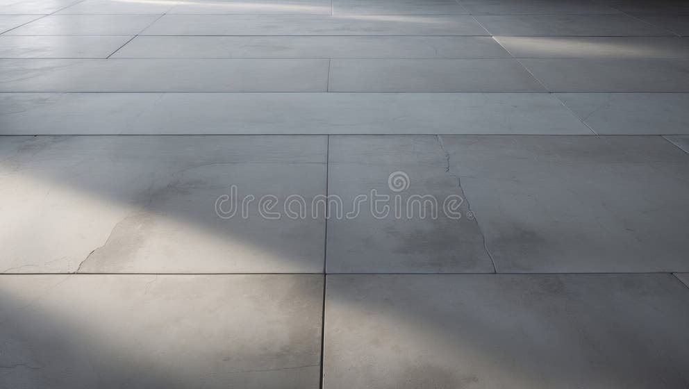 Gray Concrete Floor Tiles with Shadows and Soft Light Copy Space Stock ...