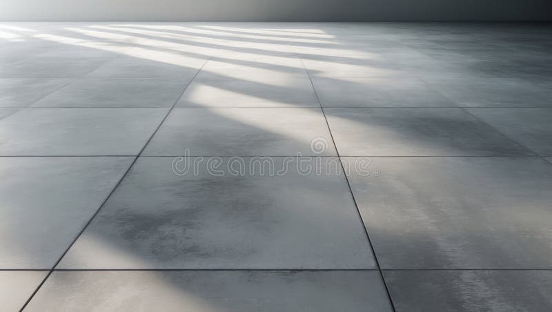 Gray Concrete Floor Tiles with Shadows and Soft Light Copy Space. Stock ...