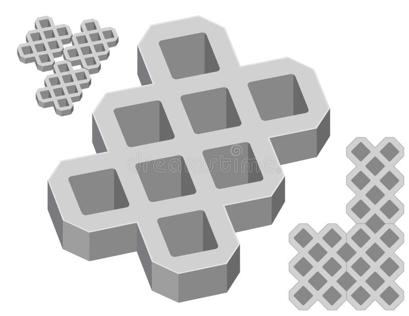Gray concrete pavers stock vector. Illustration of contracting - 19308954