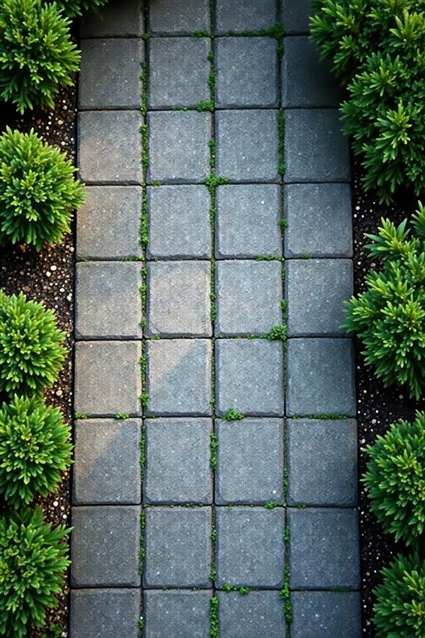 Gray Concrete Pavers Create Neat Courtyard Pattern, Home, Pathway ...