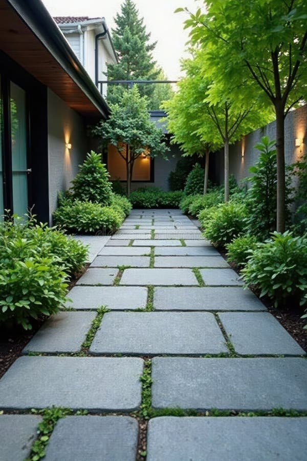 Gray Concrete Pavers Create Neat Courtyard Pattern, Landscaping ...