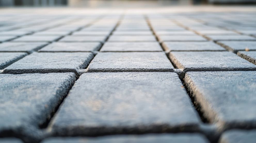 Gray Concrete Paving Stones Creating Interlocking Geometric Pattern ...