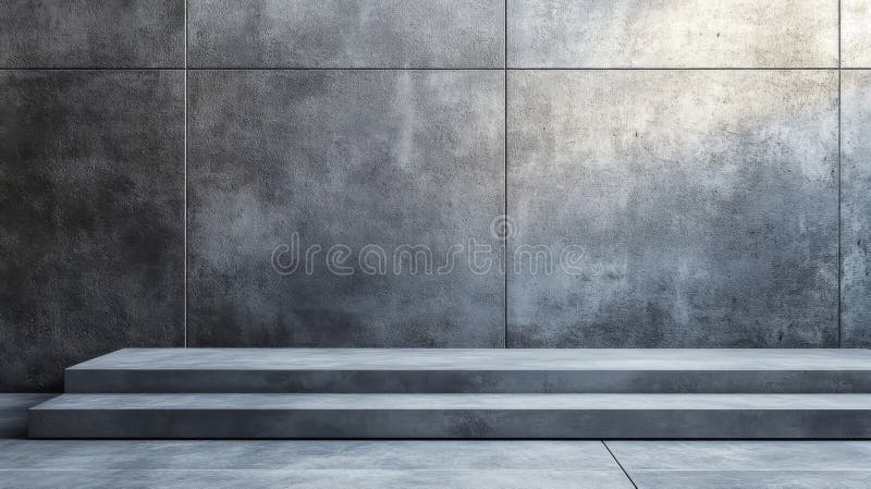 Gray Concrete Platform Against a Textured Wall Stock Illustration ...