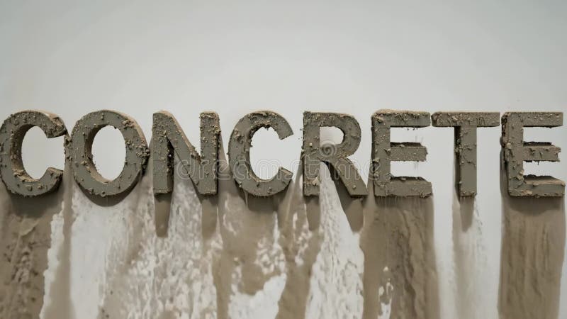Concrete Pours into Solid Letters As Dust and Fragments Add Texture and ...