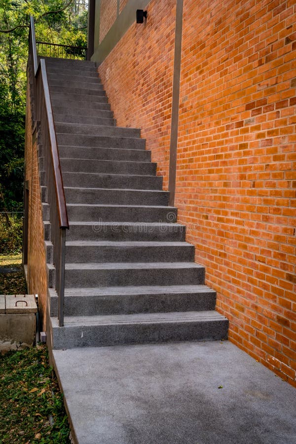 Gray concrete staircase stock image. Image of step, structure - 88209191
