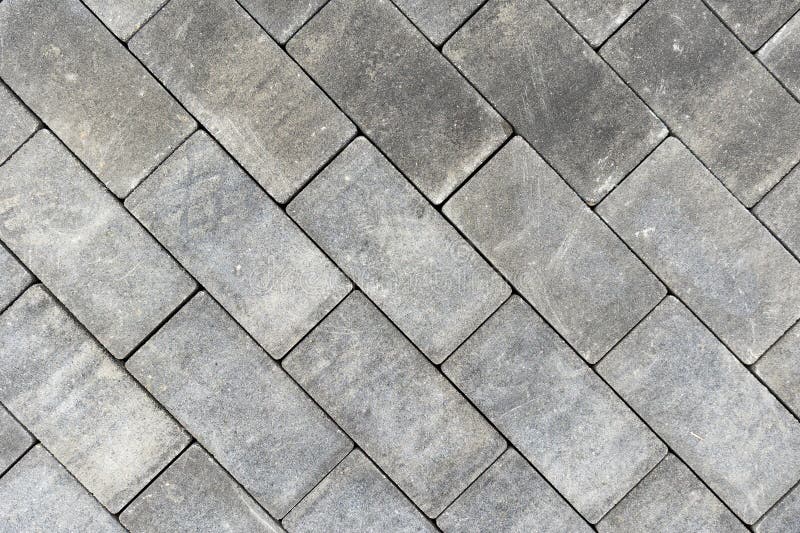 Gray Concrete or Stone Pavers Forming Herringbone Pattern Stock Image ...