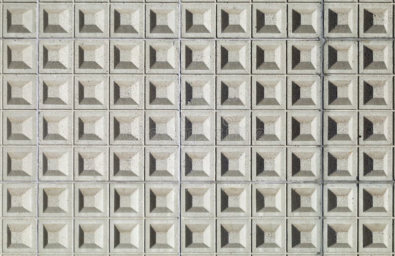 Gray Concrete Wall Decorated with a Regular Pattern of Embossed Square ...