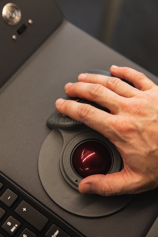 Gray Control Panel and Hand on it Stock Image - Image of detail, button ...