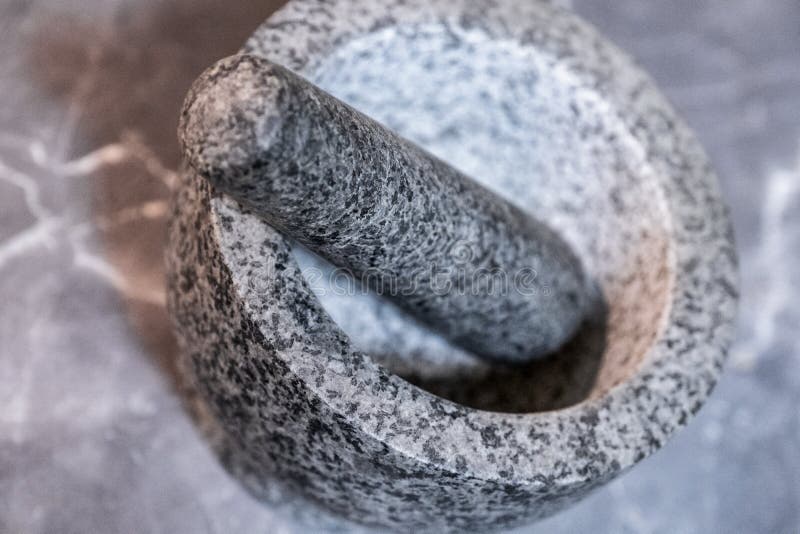 Gray Cooking Ancient Stone Mortar for Grinding Spices. Make Food Stock ...