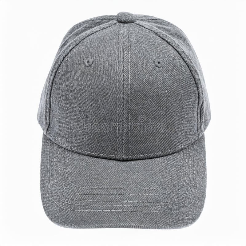 Gray Cotton Baseball Cap on White Background Stock Illustration - Illustration of adjustable ...