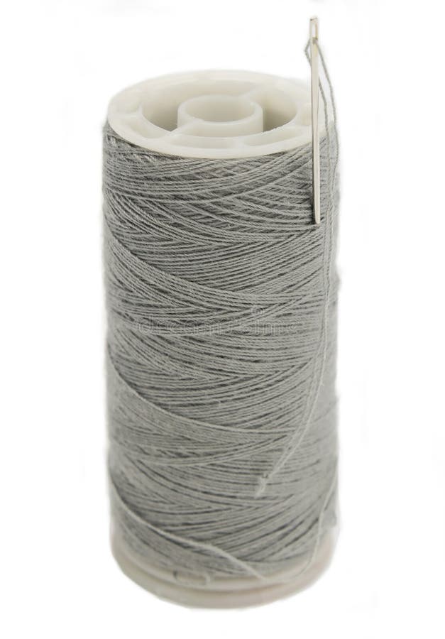 Gray Cotton Thread and Metal Needle, Needle Concept Stock Photo - Image ...