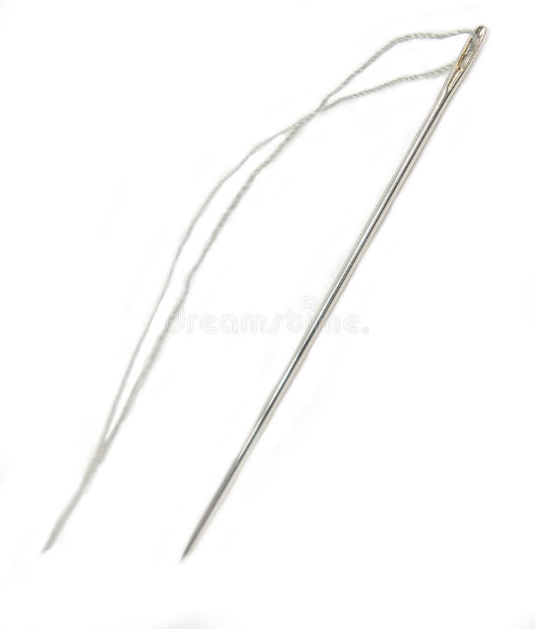 Gray Cotton Thread and Metal Needle, Needle Concept Stock Image - Image ...