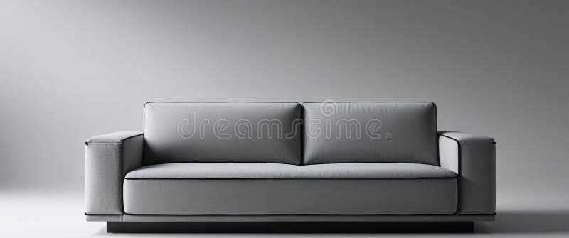 Gray Couch with a White Cushion and a Black Edge. Stock Image - Image ...