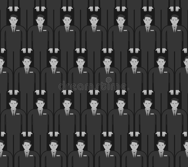 Crowd Pattern. People Faces Seamless Texture. Line Diverse Man Woman ...