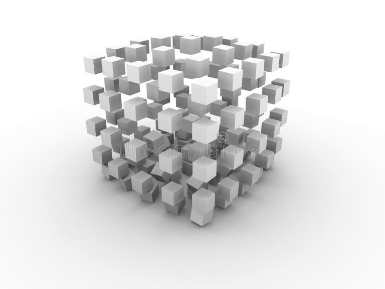 Gray cube stock illustration. Illustration of unity, monochrome - 7381365