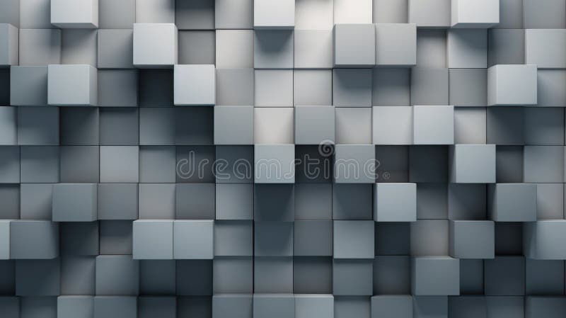 Gray Cubes Wall Background, Abstract Illustration Stock Illustration ...