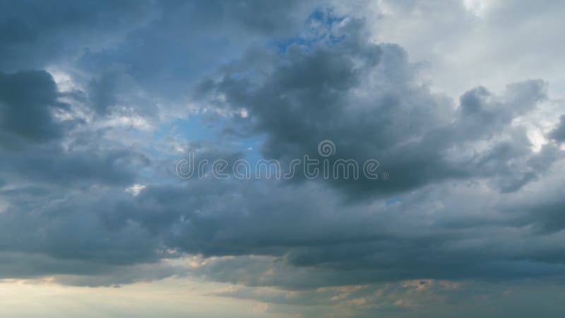 Gray Cumulus Rain Dark Clouds Panoramic View. Massive Dark Rain Storm ...