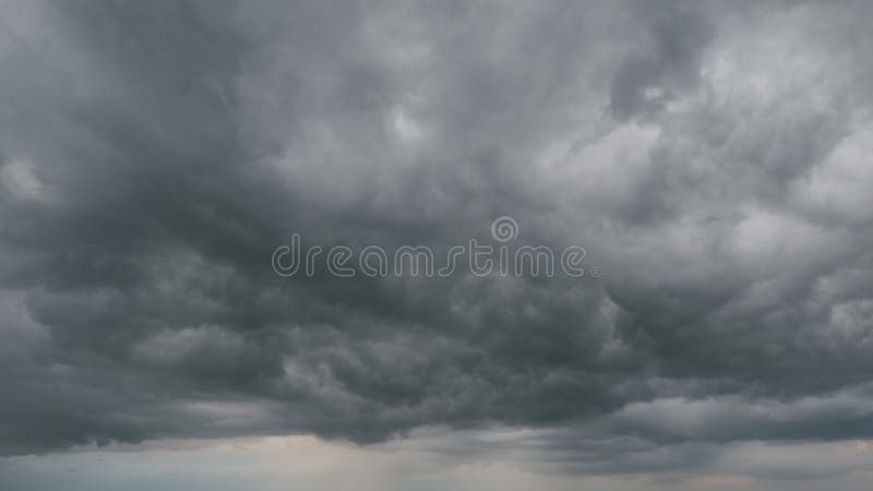 Gray Cumulus Rain Dark Clouds Panoramic View. Massive Dark Rain Storm ...