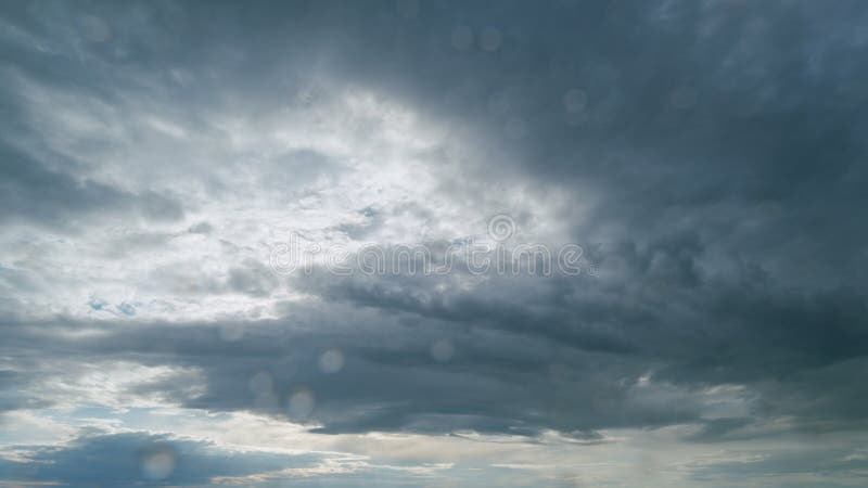 Gray Cumulus Rain Dark Clouds Panoramic View. Massive Dark Rain Storm ...