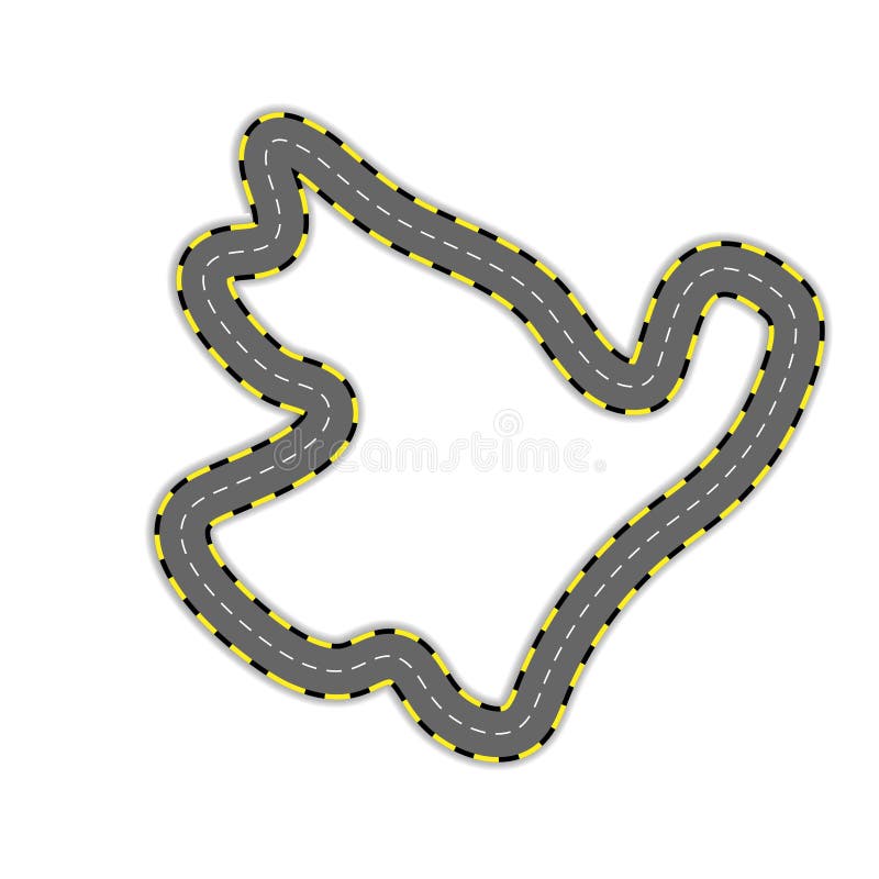 Abstract White Race Track Map Stock Vector - Illustration of motorsport ...