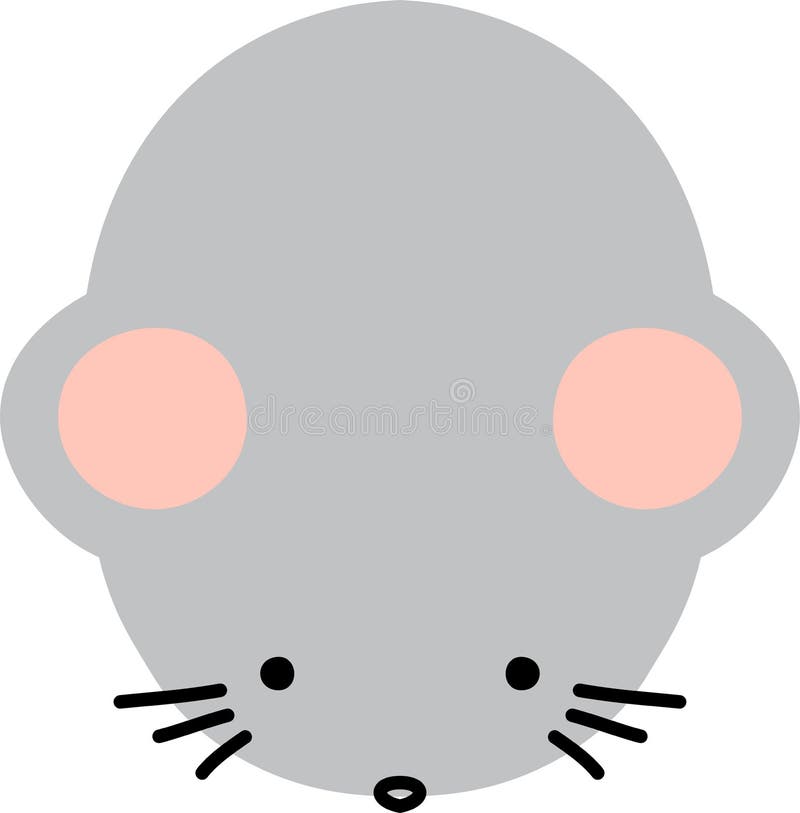 Gray Cute mouse face stock vector. Illustration of mammal - 193662594