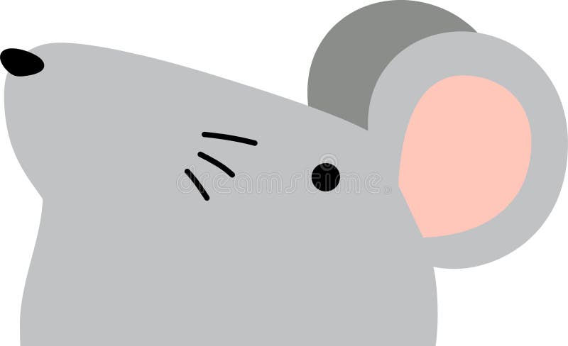Gray Cute mouse face stock vector. Illustration of lucky - 193662599