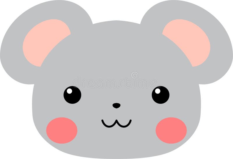 Gray Cute mouse face stock vector. Illustration of face - 193662604