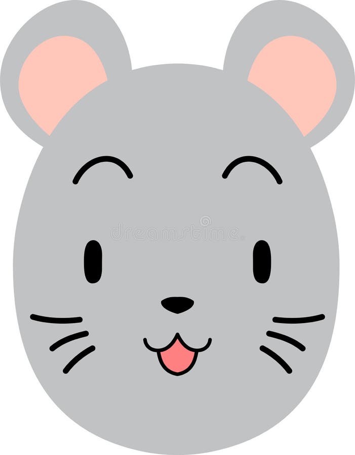 Gray Cute mouse face stock vector. Illustration of dentistry - 193662605