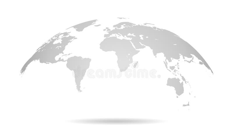 Gray 3d Curved World Map on White Background Stock Vector ...