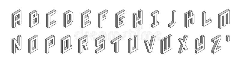 Gray 3D Isometric Letters with Apostrophe Symbol. Retro Font. Stock ...