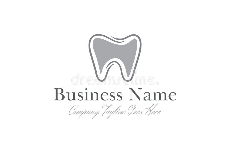 Gray Dentist or Dentistry Tooth Logo Design Stock Illustration ...