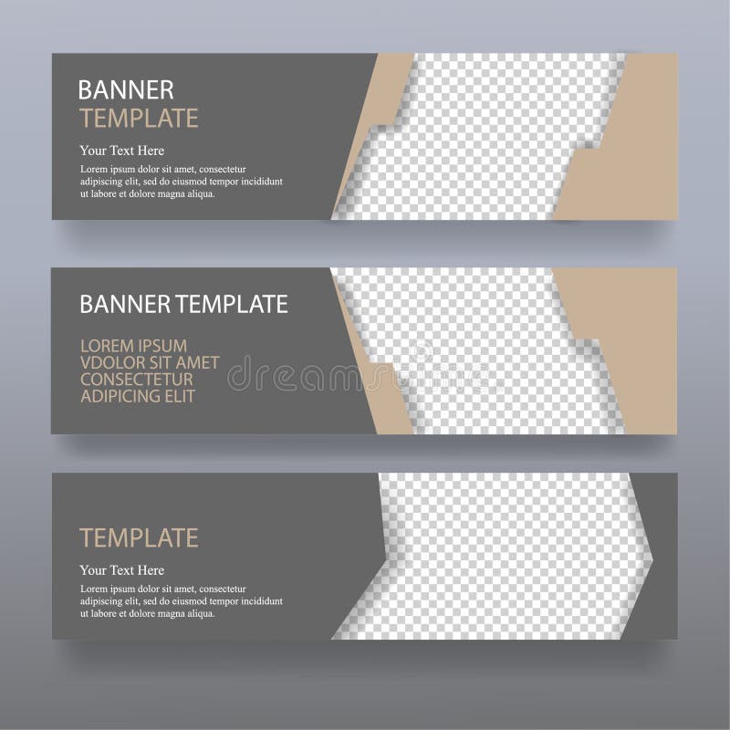 Gray Design Banner, Three Models,RGB Stock Illustration - Illustration ...