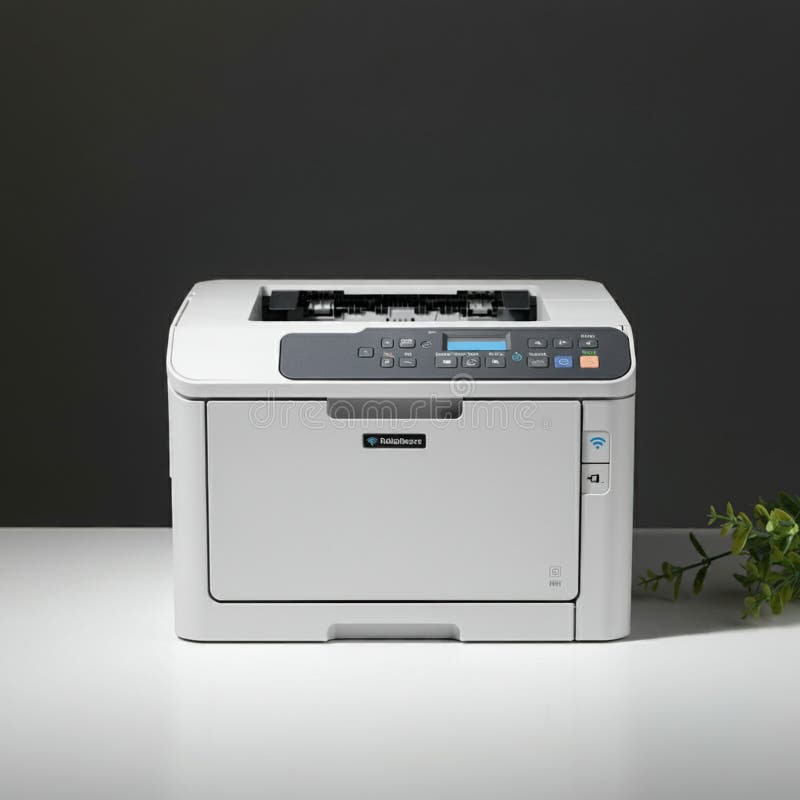 Gray Desktop Printer with Controls on Top, Including a Small Display ...