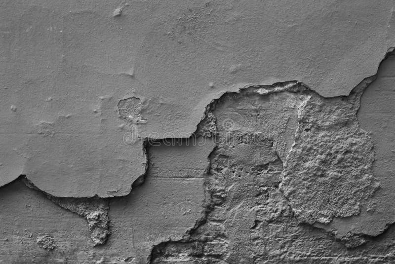 Gray Destroyed Plaster at a Brick Wall. Stock Photo - Image of gray ...