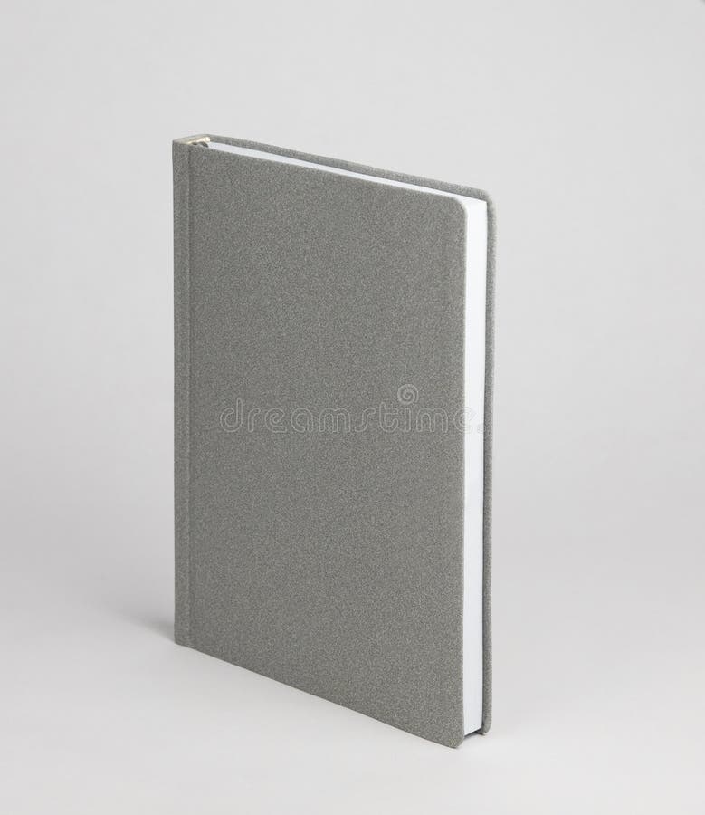 A Gray Diary in a Standing View on a Table on a White Background Stock ...