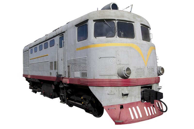 Gray diesel locomotive stock image. Image of isolated - 39016645