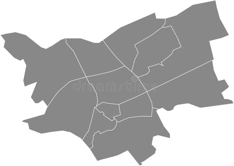 Gray Districts Map of `S-HERTOGENBOSCH, NETHERLANDS Stock Vector ...