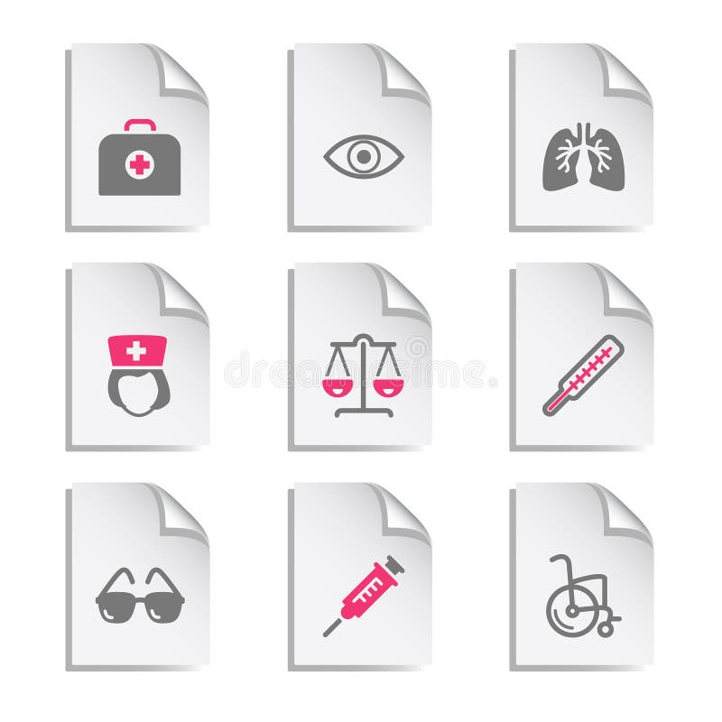 Gray document, set 13 stock vector. Illustration of icons - 6901467