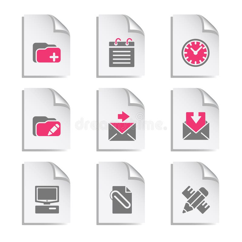 Gray document, set 27 stock vector. Illustration of black - 6901561