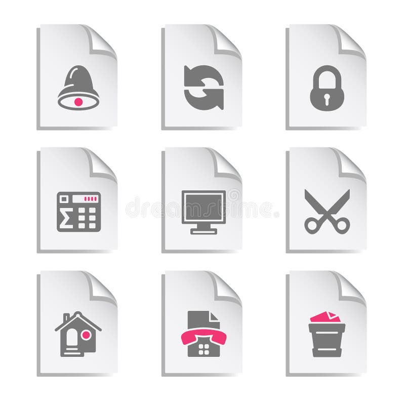 Gray document, set 7 stock vector. Illustration of site - 6901578