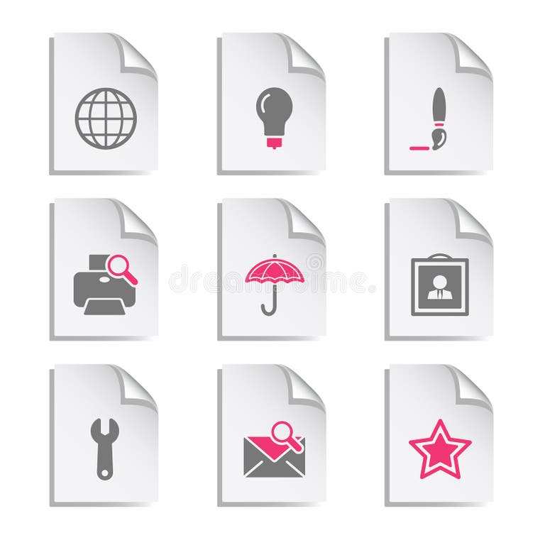 Gray document, set 9 stock vector. Illustration of configuration - 6901585