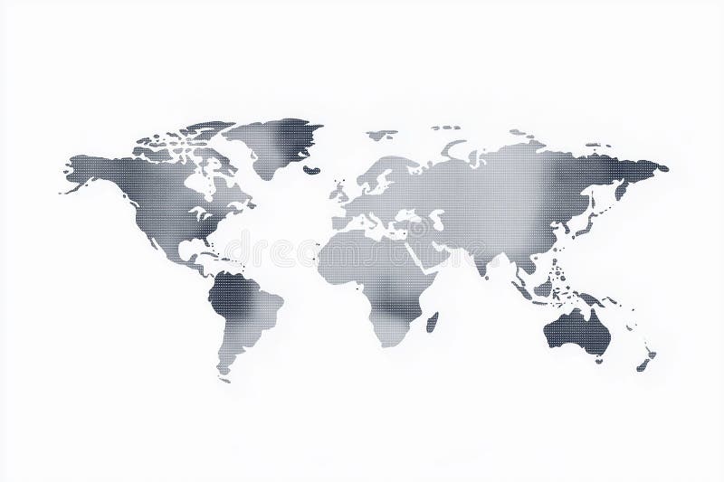 Gray Dotted World Map Shows Global Geographic Layout. Suitable for Web ...