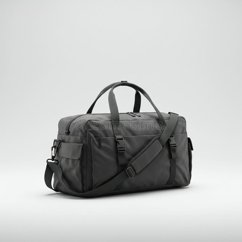 Gray Duffel Bag Featuring a Sleek, Rectangular Shape. Made from Durable ...