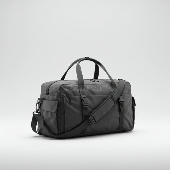 Gray Duffel Bag Featuring a Sleek, Rectangular Shape. Made from Durable ...