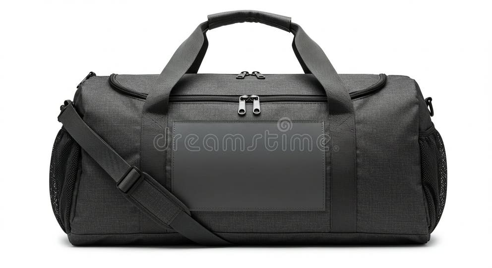 A Gray Duffel Bag with a Sleek, Rectangular Shape is Prominently ...