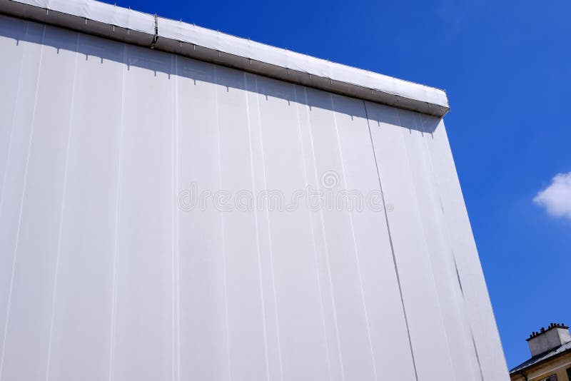Gray Dust Cover Net of Under Construction Building. Stock Image - Image ...