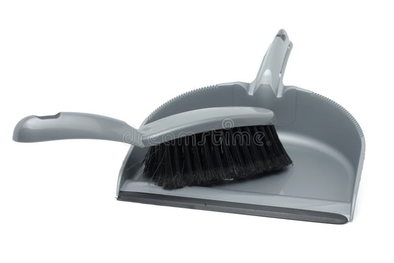 Gray dustpan and brush stock image. Image of isolated - 18472235
