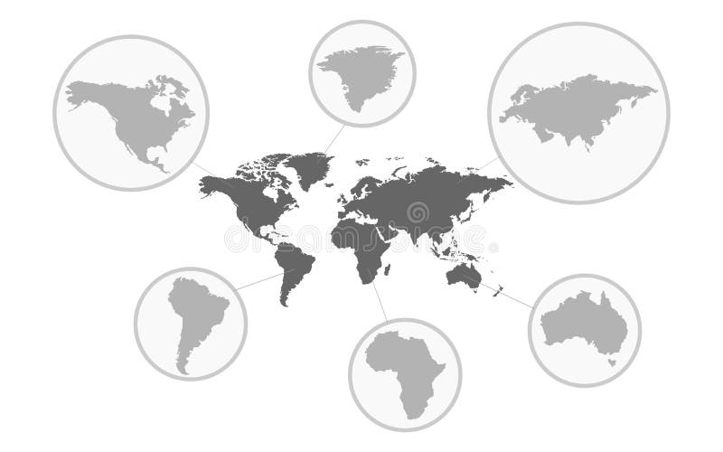 Gray Earth Map. World Map stock vector. Illustration of australia ...