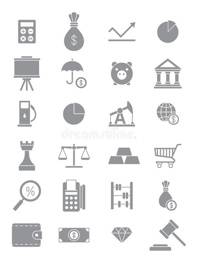 Gray economy icons set stock vector. Illustration of business - 68795680